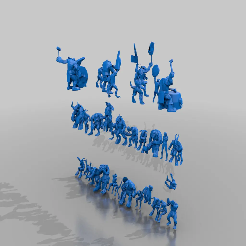 Free Other STL Download - blood bowl - spectators - crowd - low polyby ...