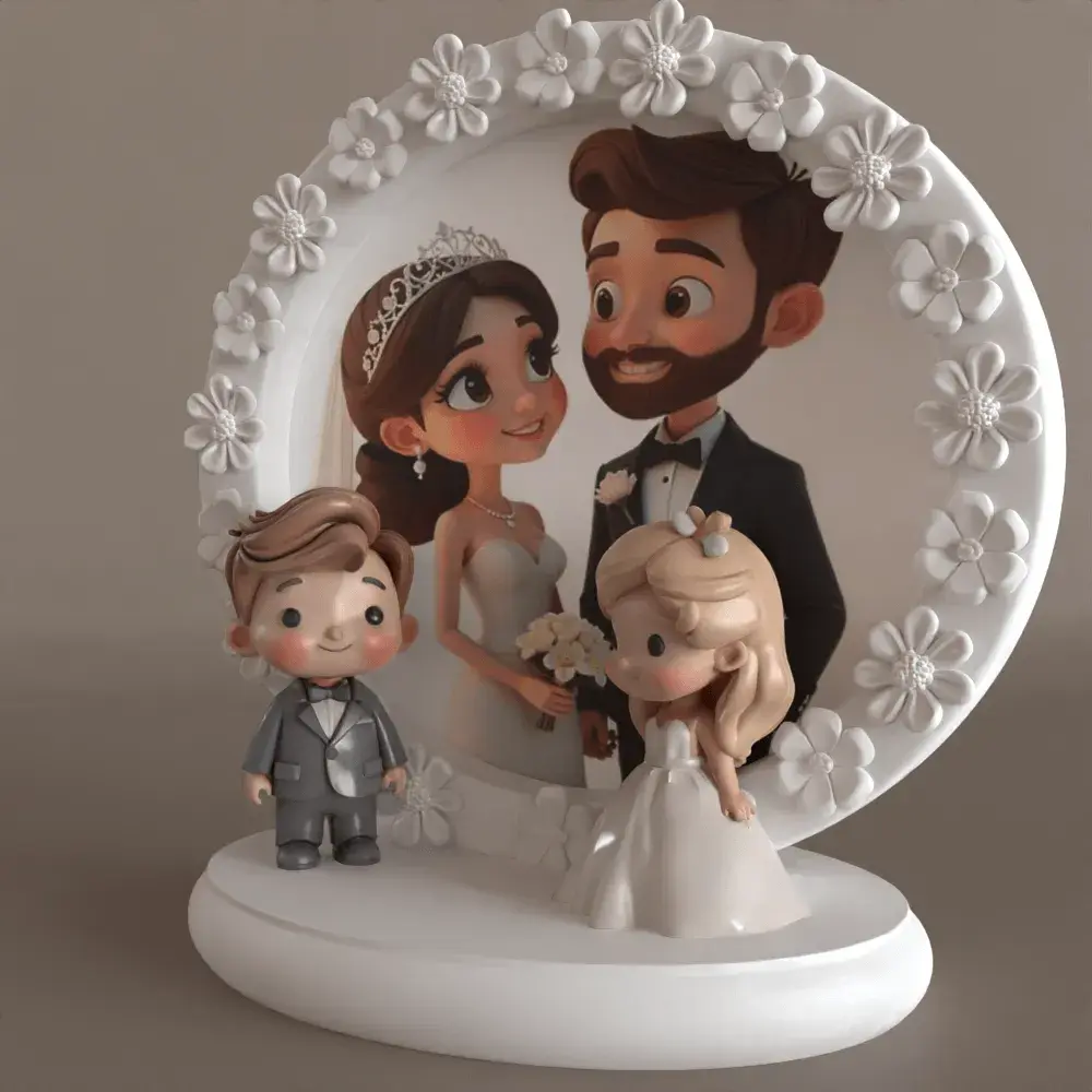 3D Printer Files | 3MF File | Cute Wedding Frame 3D Model – STL for ...