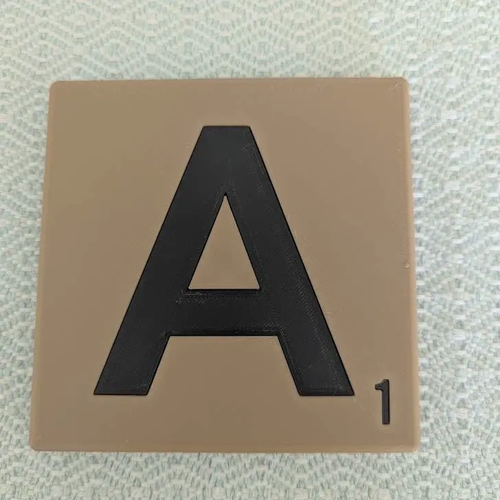 Sculptures & Artworks STL Download - Letter A Scrabble Tileby Trash Can Guy