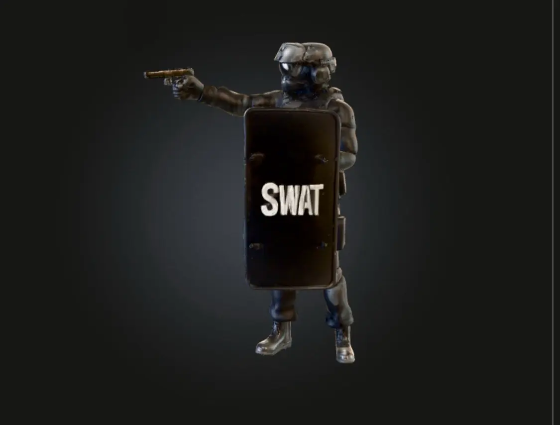 Free Characters & Creatures STL Download - Swat guy with riot shieldby ...