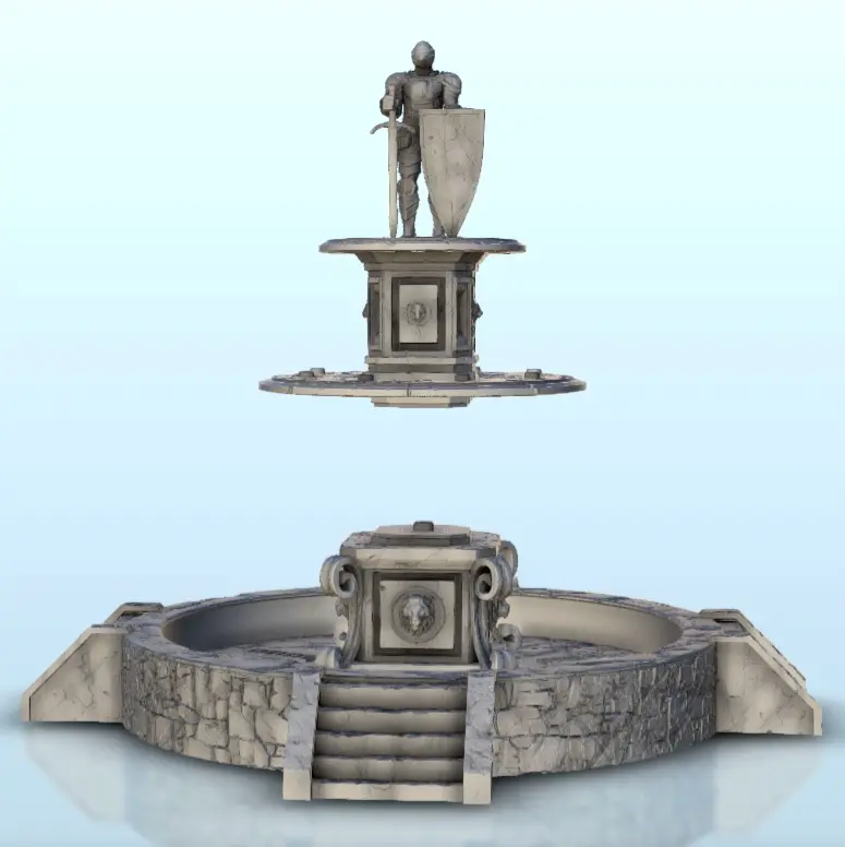 Other STL Download - Fountain with statue - terrain WW2 scenery modern ...