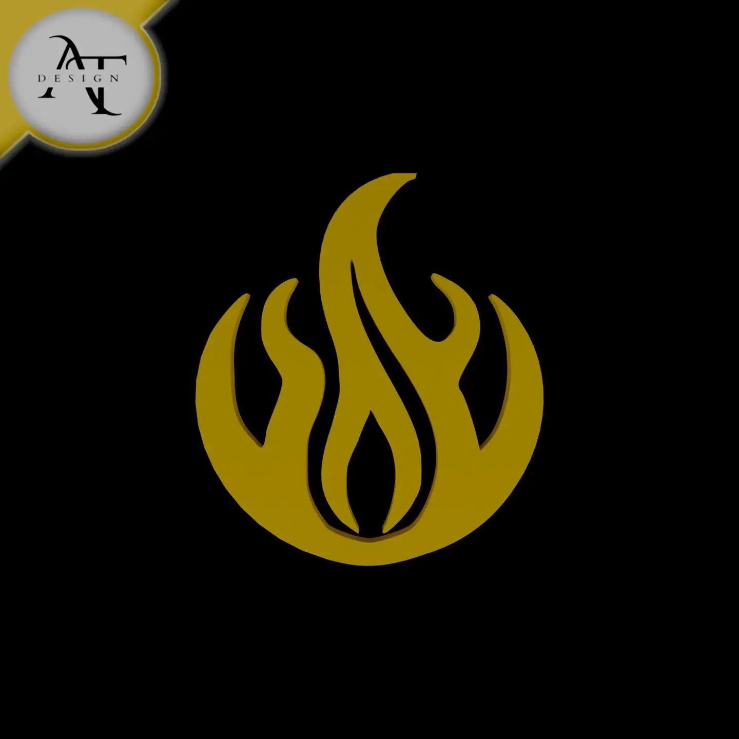 3D Printer Files | 3MF File | Simple Flame Symbol - 2D Art | Creality Cloud