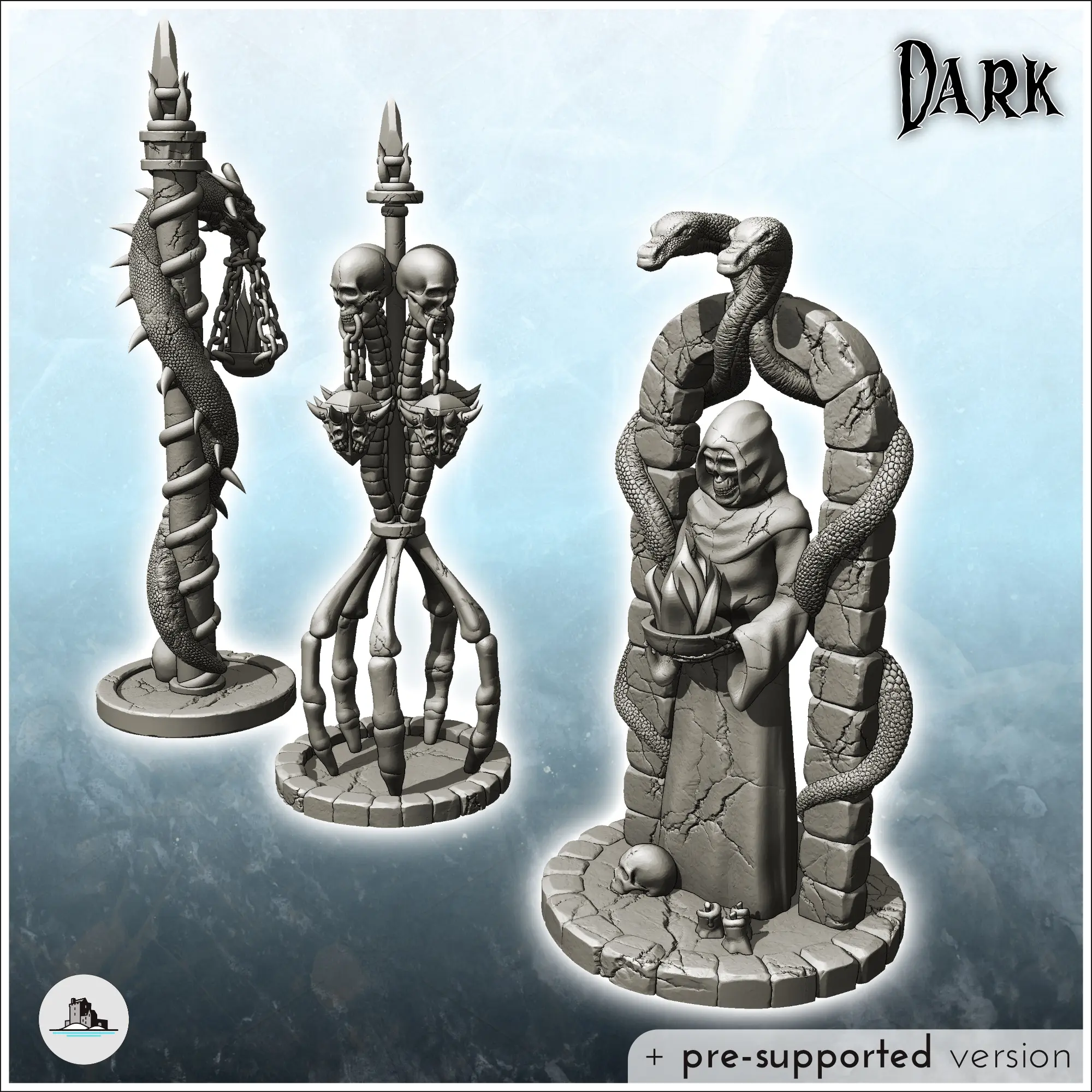 Characters & Creatures STL Download - Set of three evil totems with ...