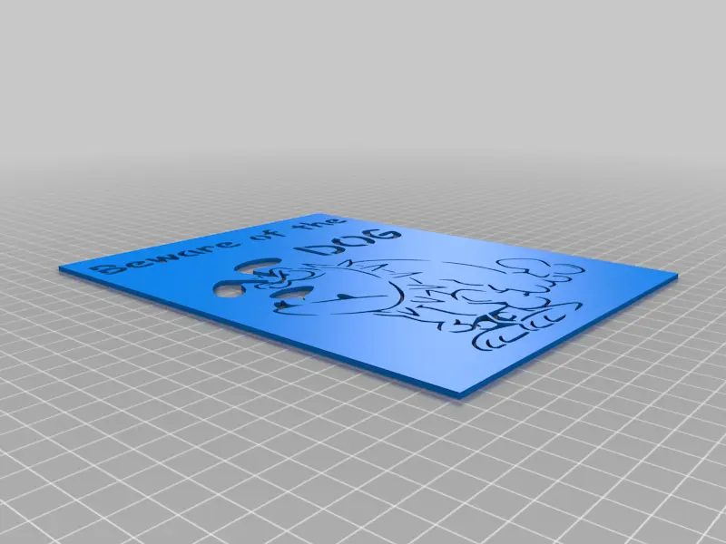 Beware of Dog stencil | 3D models download | Creality Cloud