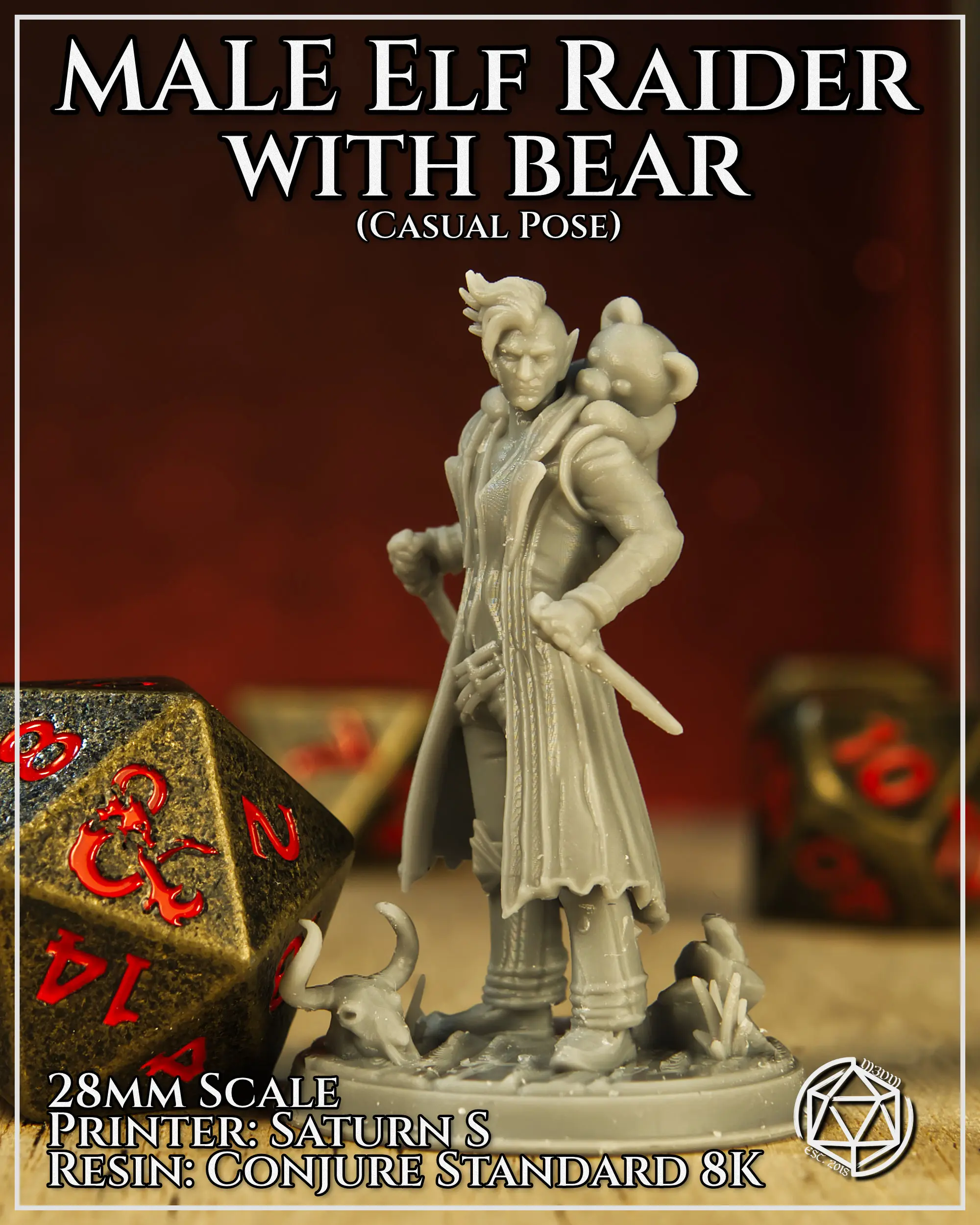 Characters & Creatures STL Download - Male Elf Raider (Casual) 2 ...