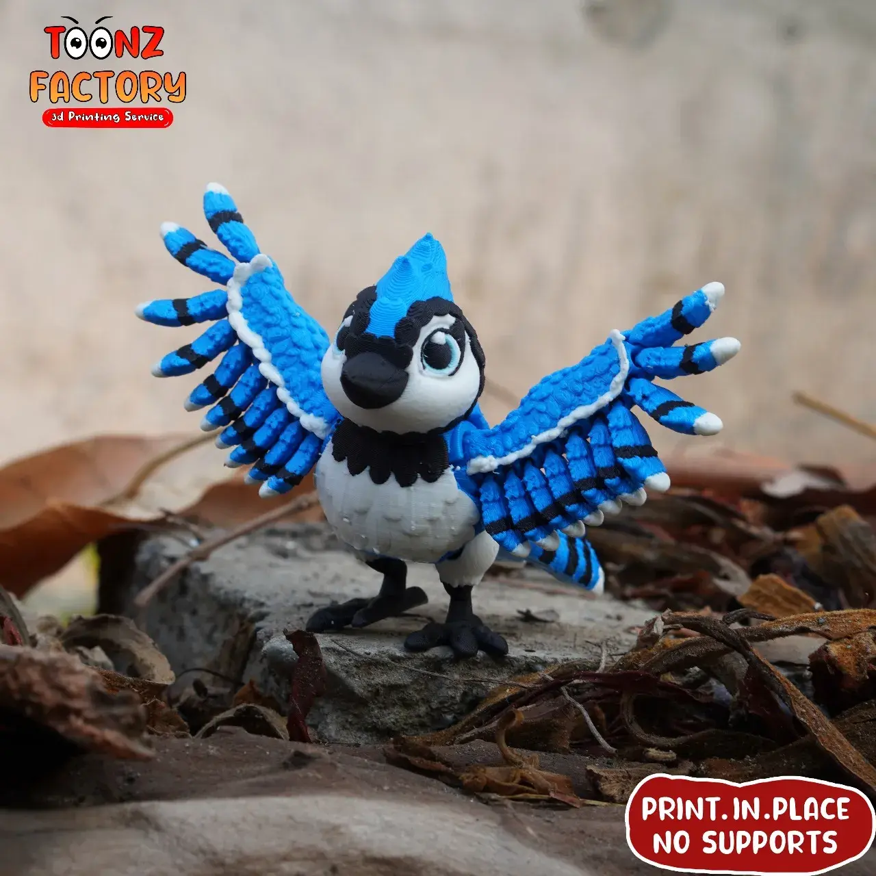 Other STL Download - Print In Place Cute Flexi Bluejay Birdby ToonzFactory