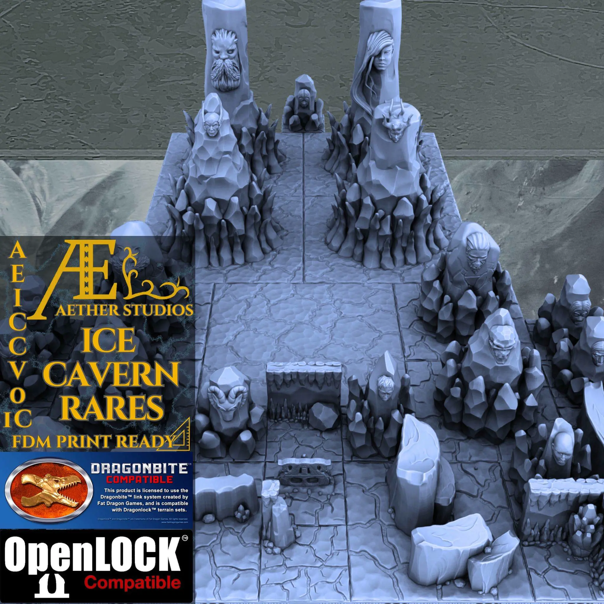 Props & Terrain STL Download - AEICCV01C - Ice Cavern Raresby Aether ...