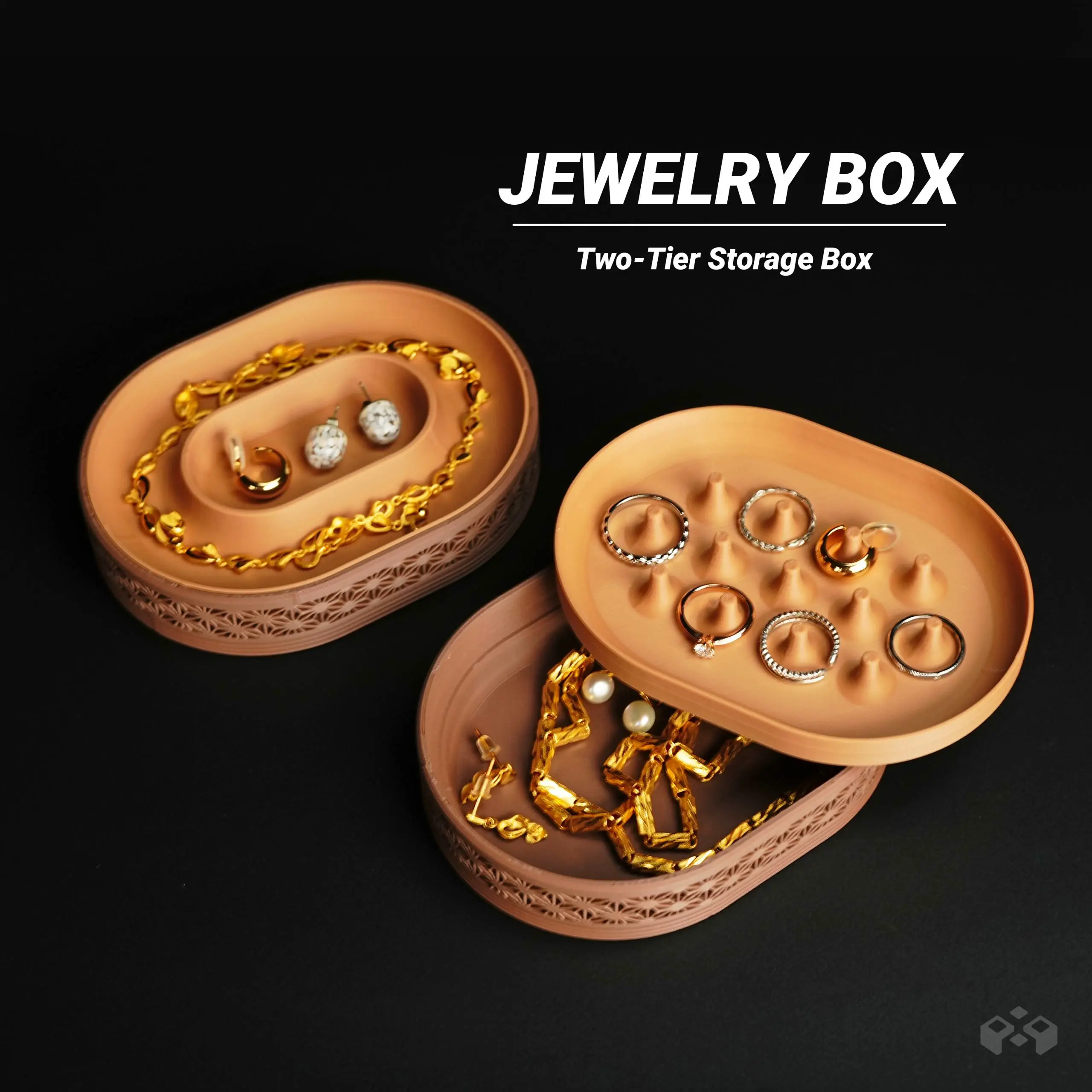 3D Printer Files | 3MF File | Orbit Jewelry Box – Two-Tier Storage Box ...