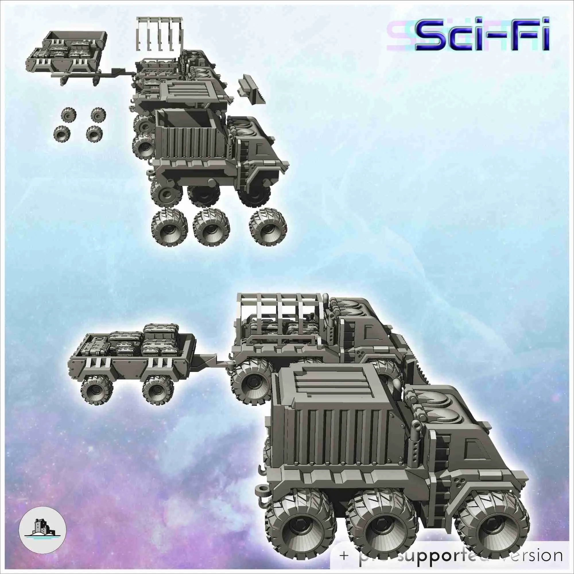 Other STL Download - Futuristic transport vehicle set with variants and ...