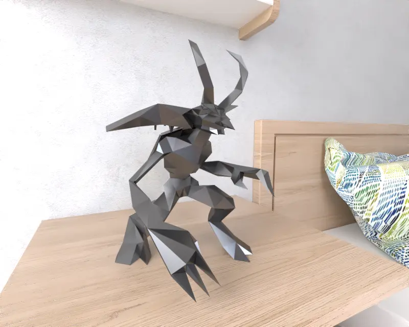 Characters & Creatures STL Download - Imp Demon Lowpoly Low polyby ...