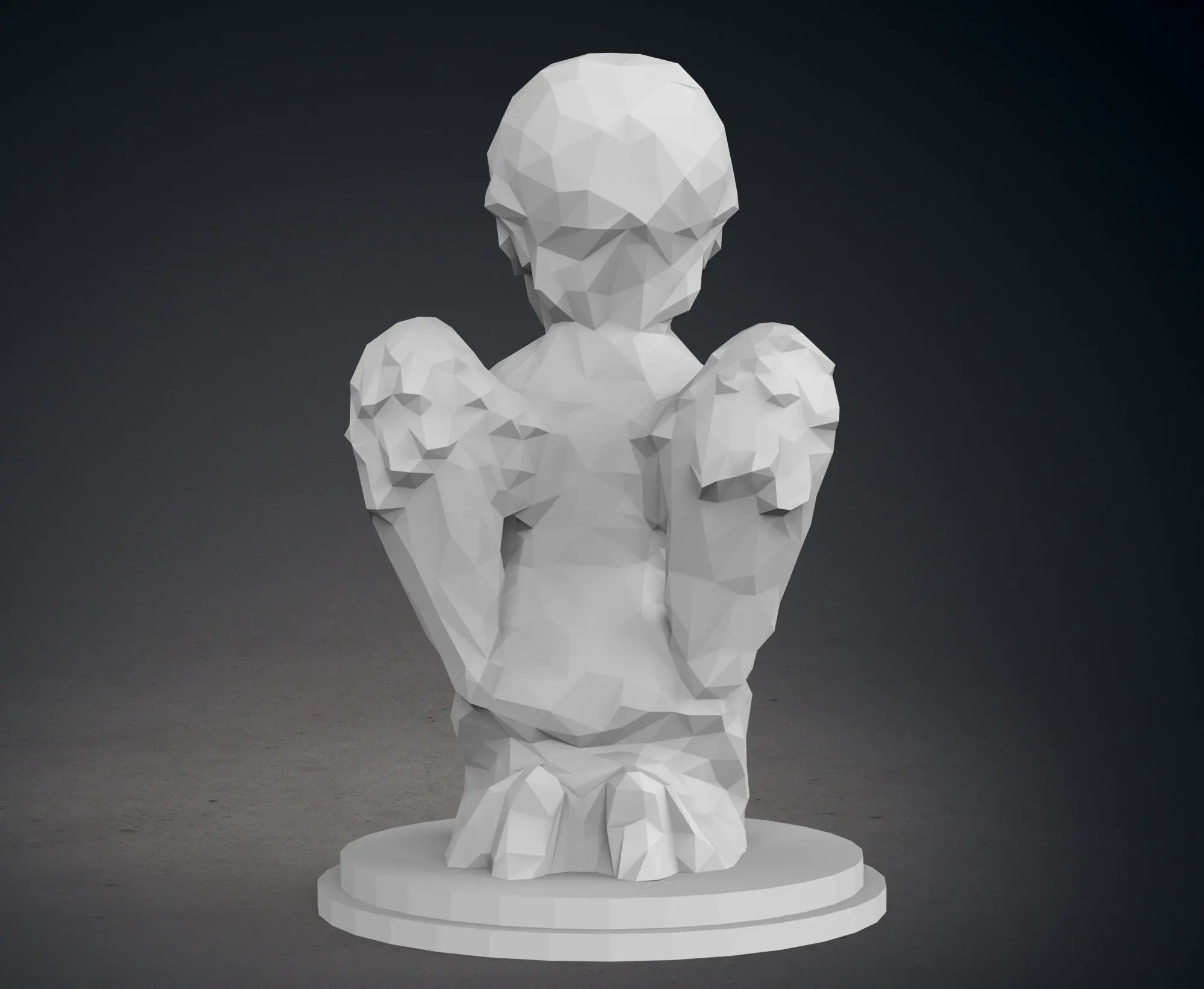 Sculptures & Artworks STL Download - Low Poly Praying Angelby César_Cruz