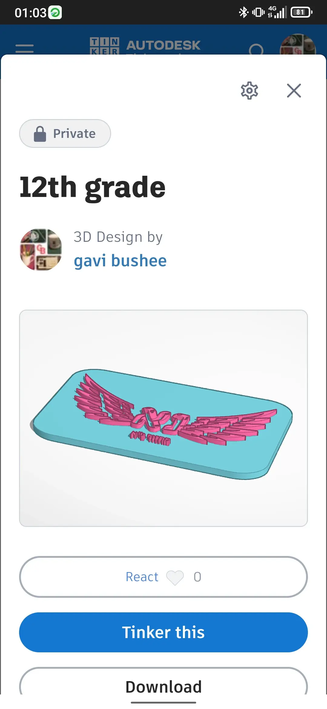 Free Other STL Download - 12th grade logoby GB_IN_3D