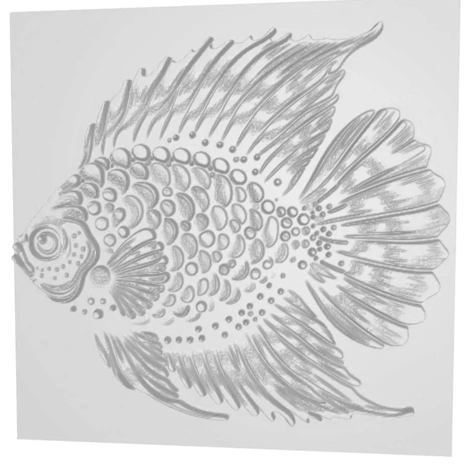Home Decorations & Ornaments STL Download - Dotted Fish Wall Art ...