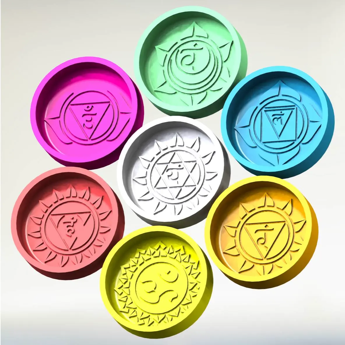 Other STL Download - 7 Chakra Candle Mold Set STL – 3D Printable Wax ...