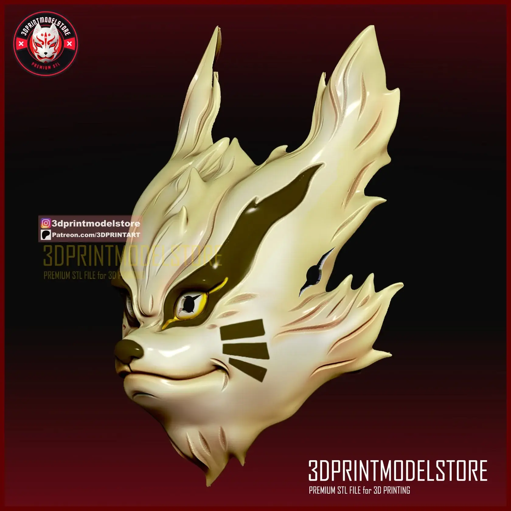 Cosplay STL Download - Naruto Kurama Mask - Anime Cosplay Halloween ...