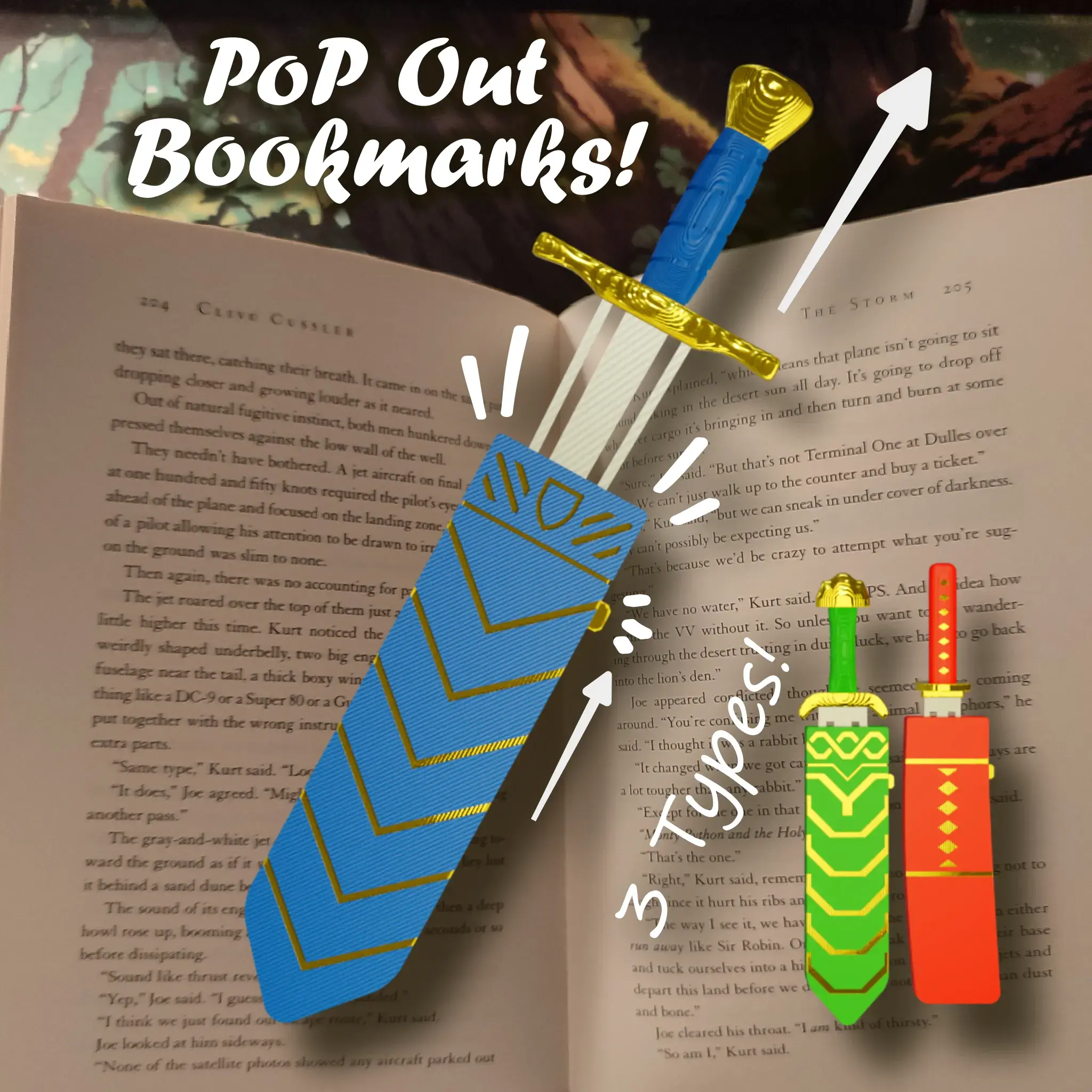 3D Printer Files | 3MF File | Pop Out Sword Bookmarks | Creality Cloud