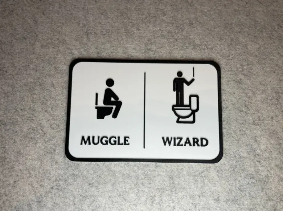 3D Printer Files | 3MF File | Harry Potter bathroom sign Muggle Wizard ...