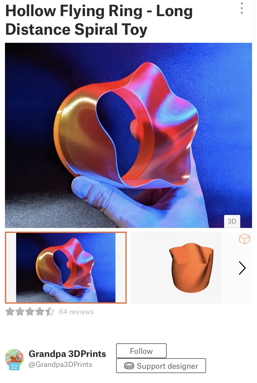 Free Other STL Download - Flying ringby PrintDidIt