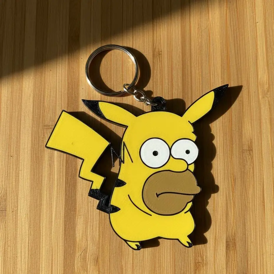 3D Printer Files | 3MF File | Keychain - Homer X Pikachu | Creality Cloud