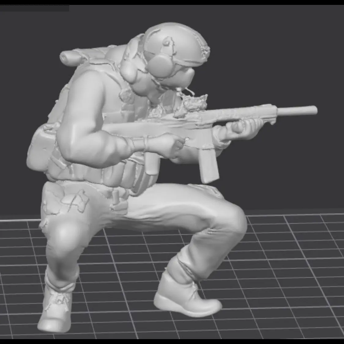 Free Other STL Download - Tactical guy crouchingby Foxtrot007