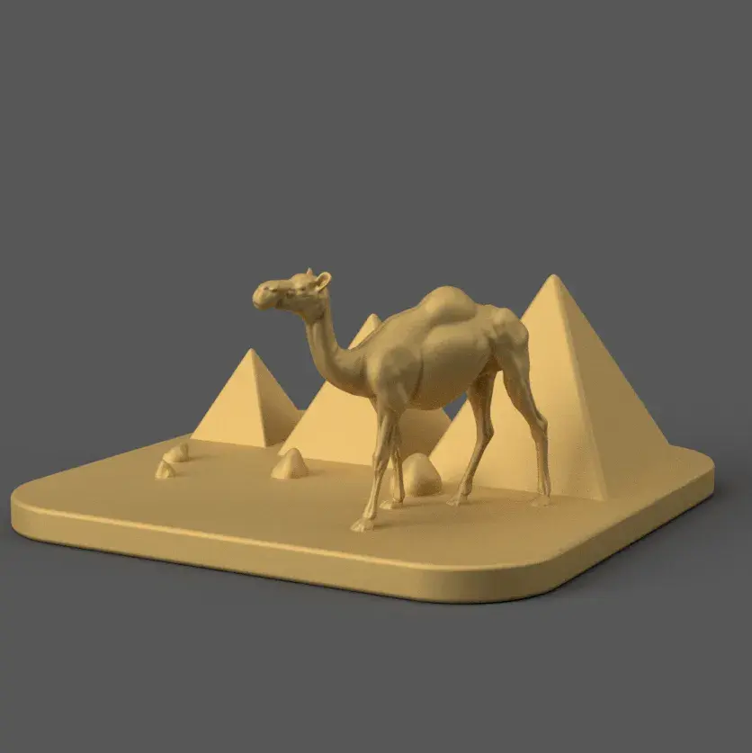 Home Decorations & Ornaments STL Download - Camel and Pyramids Diorama ...