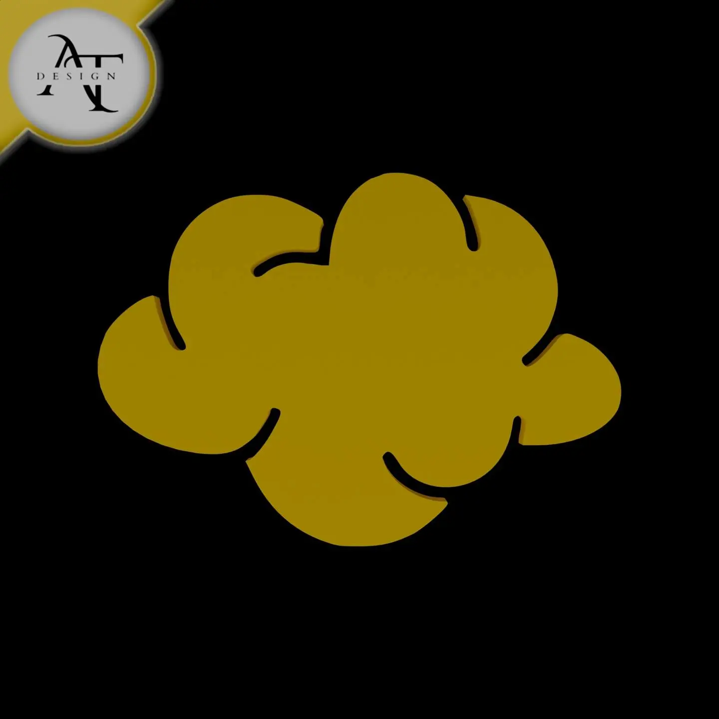 Free Digital Art STL Download - Simple Cloud Symbol - 2D Artby AT Design