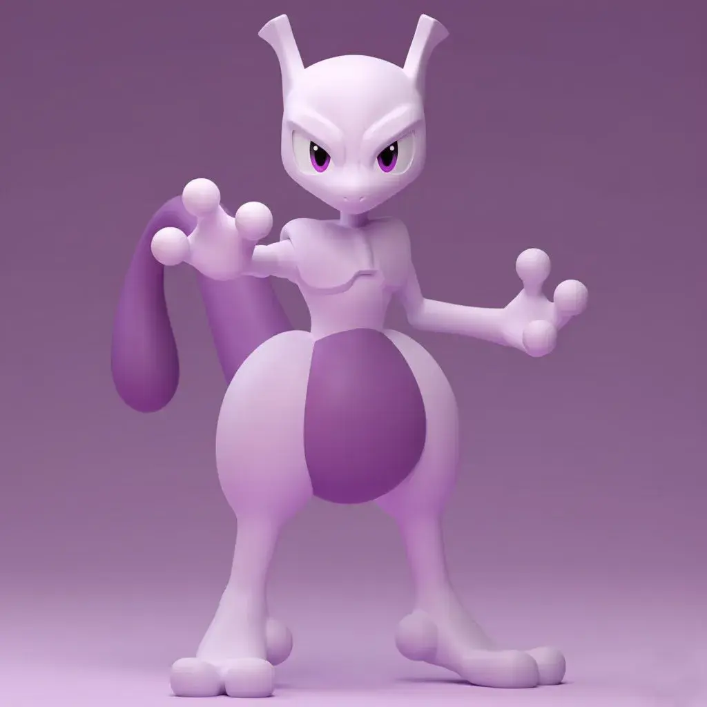 3D Printer Files | 3MF File | Mewtwo Legendary Pokémon 3D Print Model ...