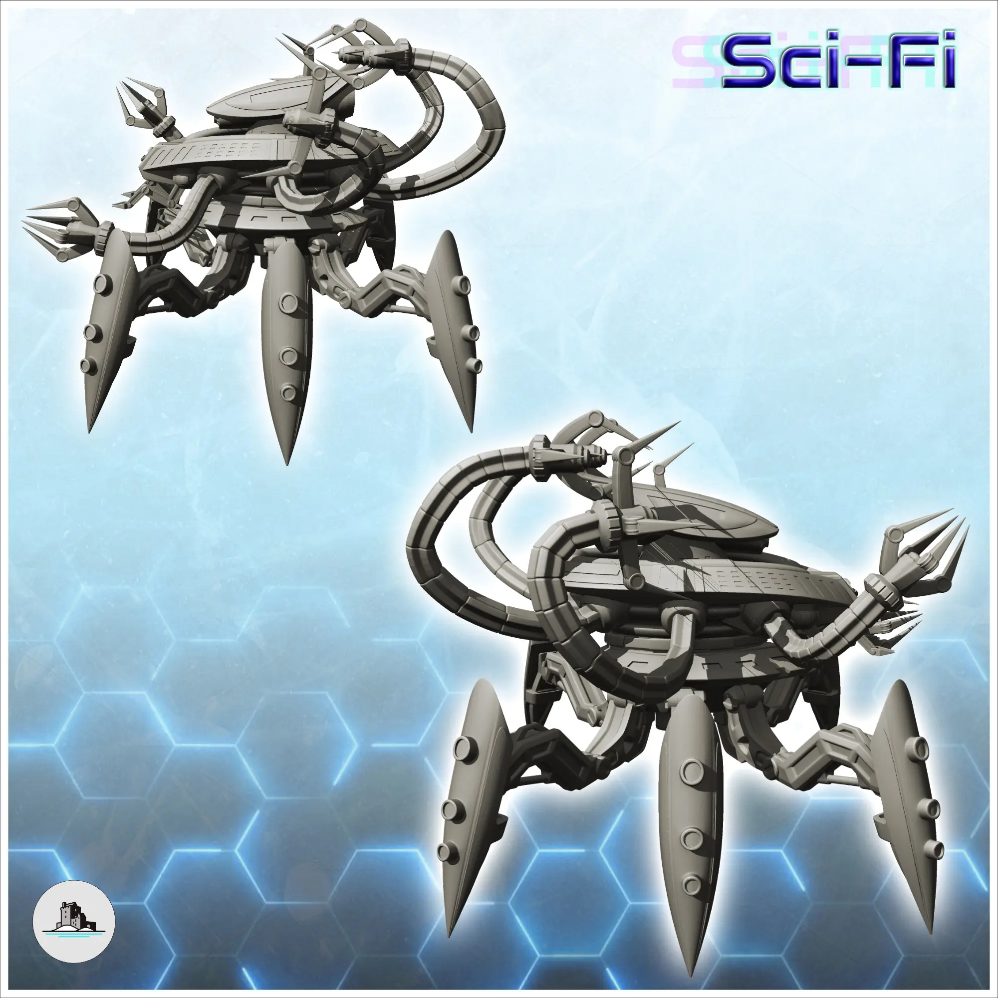 Rhistus combat robot (4) - miniatures warhammer mini RPG sce | 3D ...