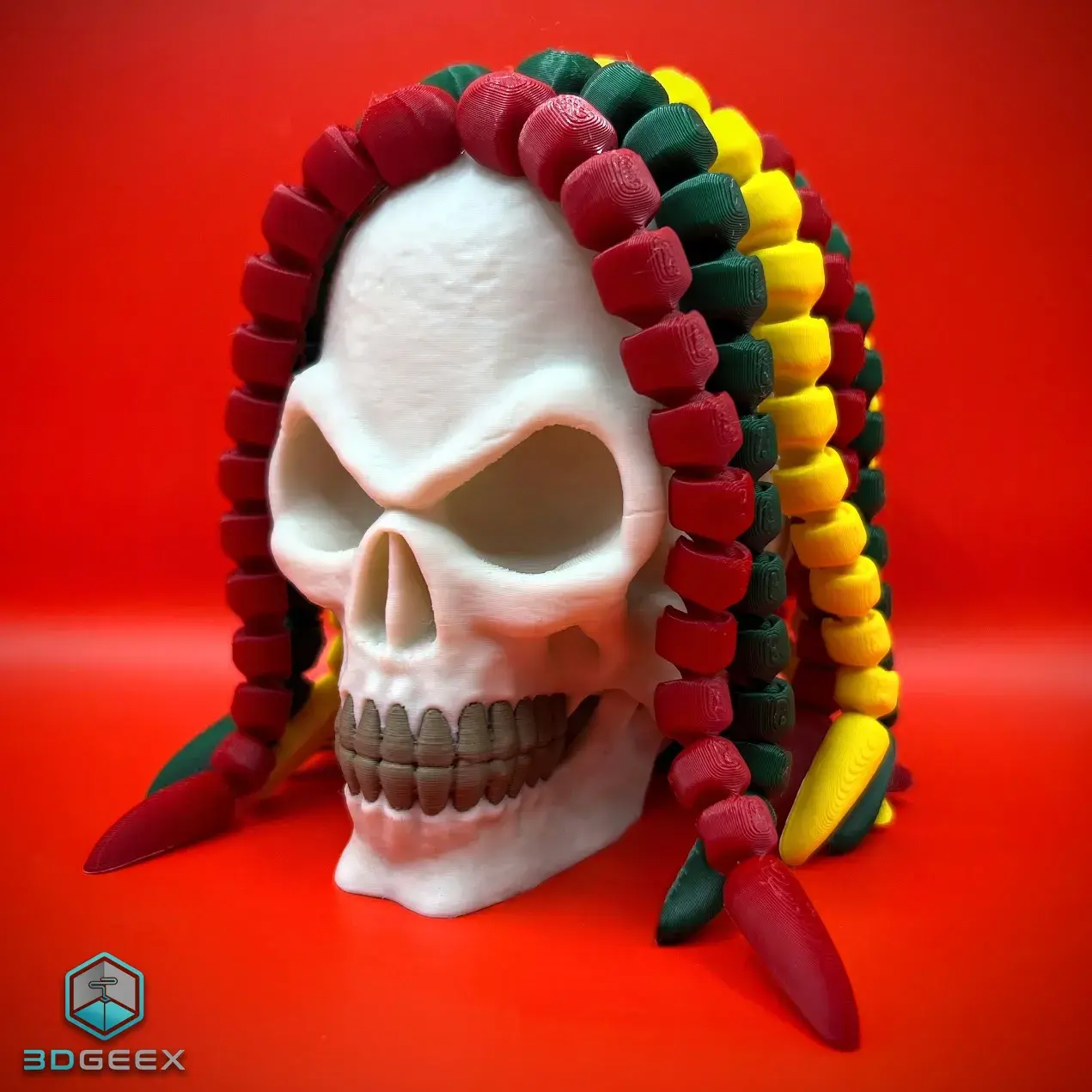 Characters & Creatures STL Download - Rasta Skullby 3DGeex