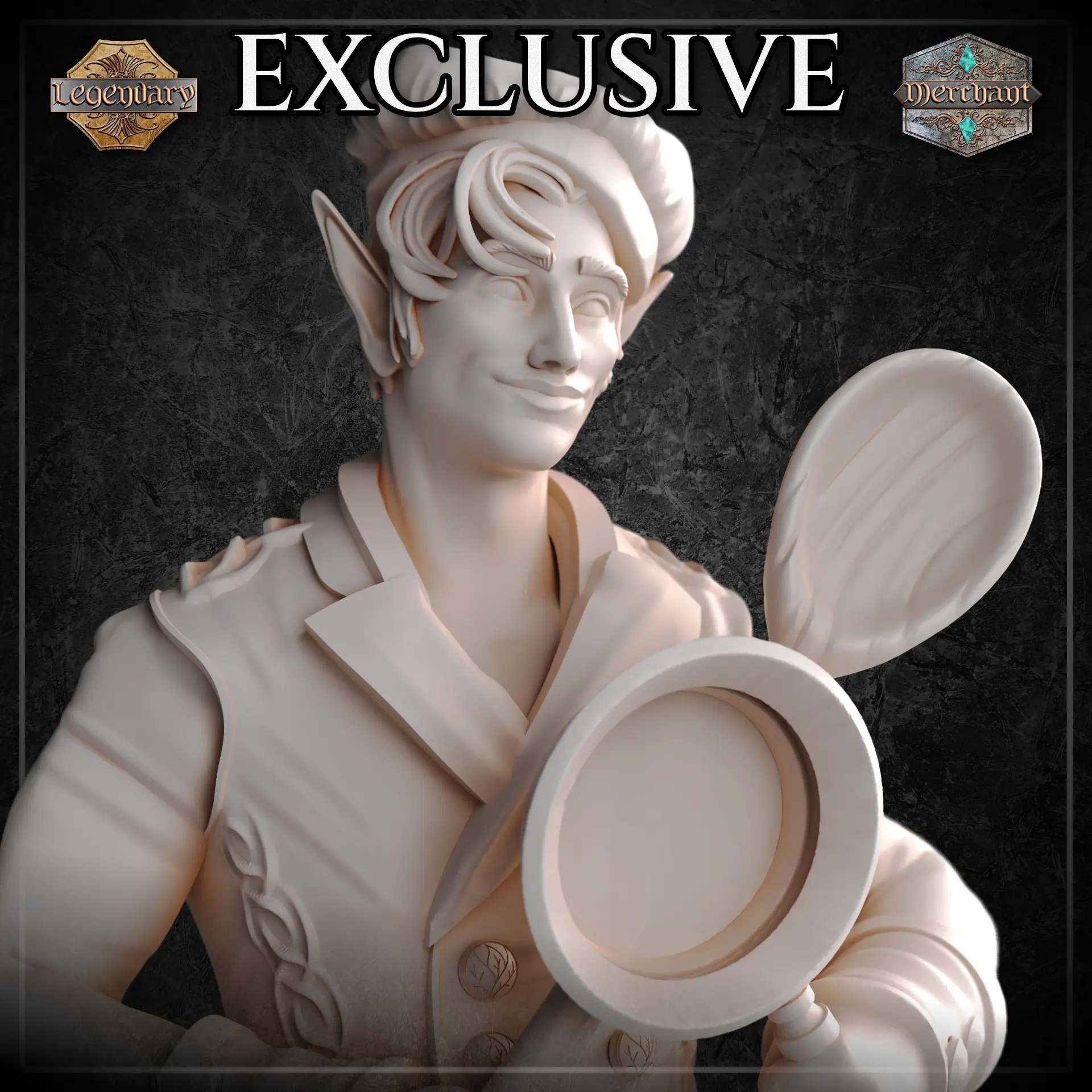 Characters & Creatures STL Download - Male Elf Chefby M3DM
