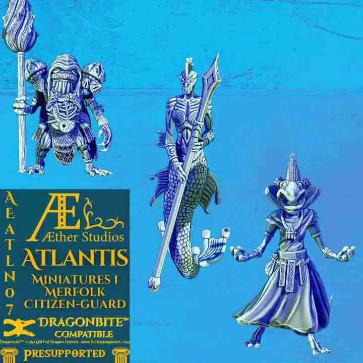 Characters & Creatures STL Download - AEATLN07 – Atlantis Miniatures 1 ...