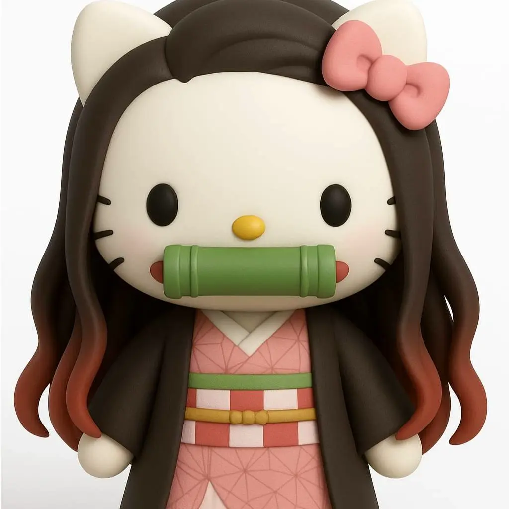 Characters & Creatures STL Download - Hello Kitty Nezuko Cosplayby Cris