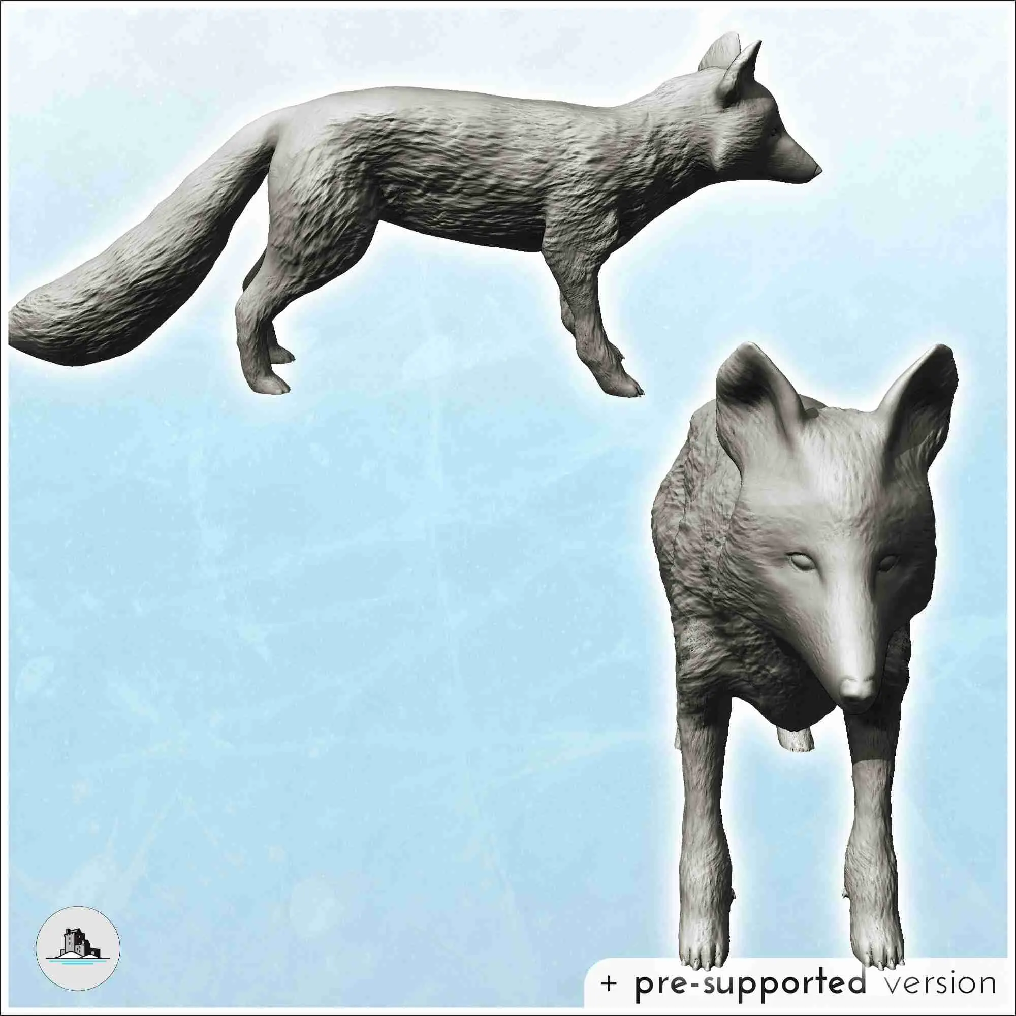 Characters & Creatures STL Download - Fox (8) - miniatures animal RPG ...