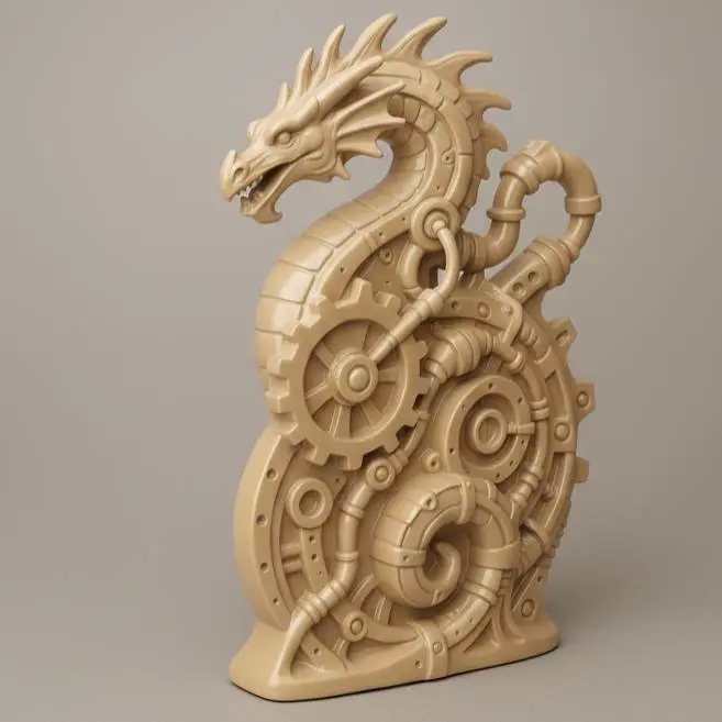 Sculptures & Artworks STL Download - Industrial Dragon Sculptureby ...