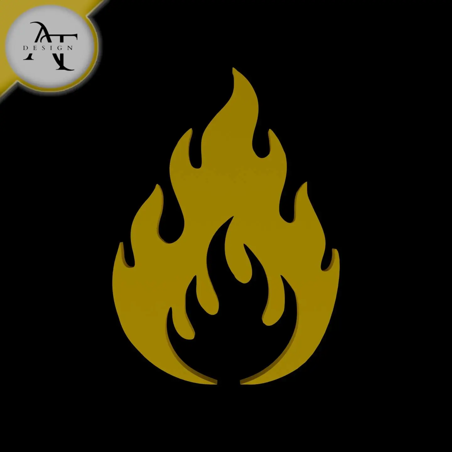 Archivos de impresora 3D | Archivo 3MF | Simple Flame Symbol - 2D Art ...