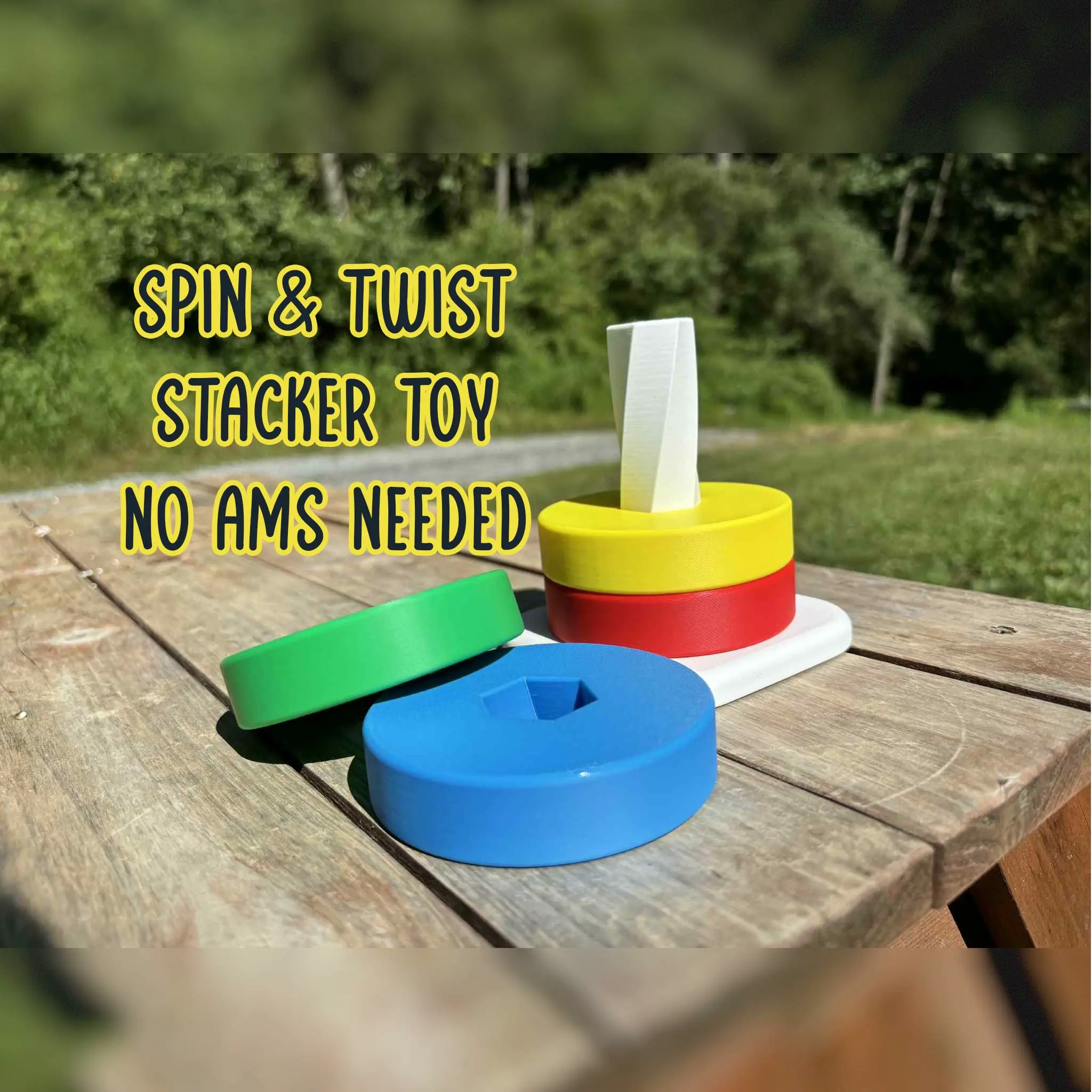 3D Printer Files | 3MF File | Spin and Twist stacker toy (NO AMS ...