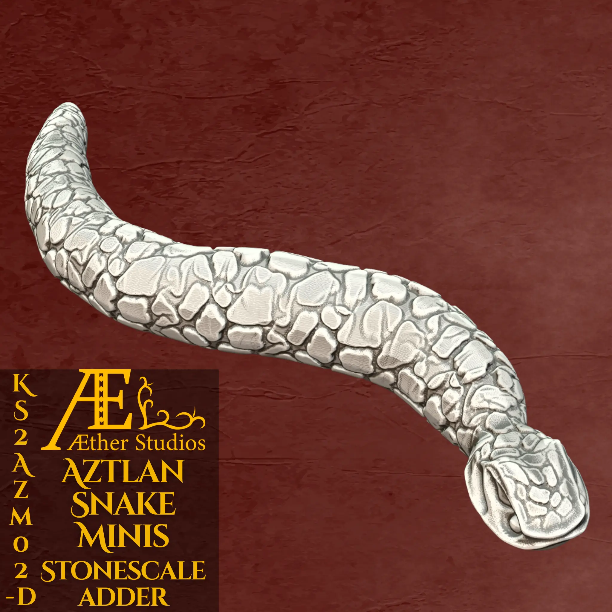 Characters & Creatures STL Download - KS2AZM02-D - Stonescale Adderby Aether Studios