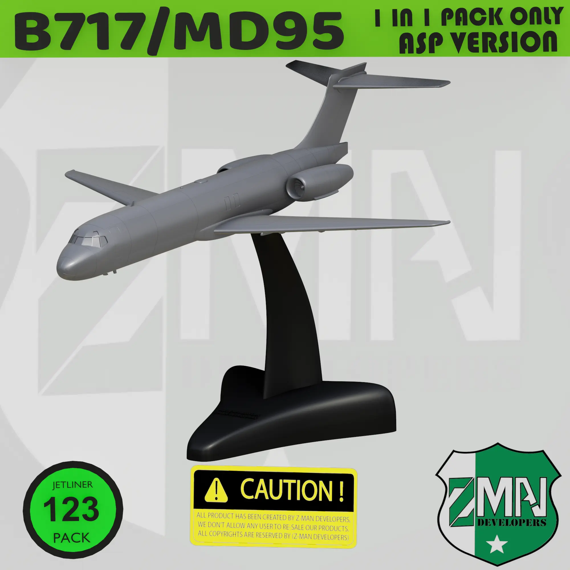 Drones & Aircraft STL Download - B717/MD95 (ASP STYLE-I)by Z-MAN DEVELOPERS