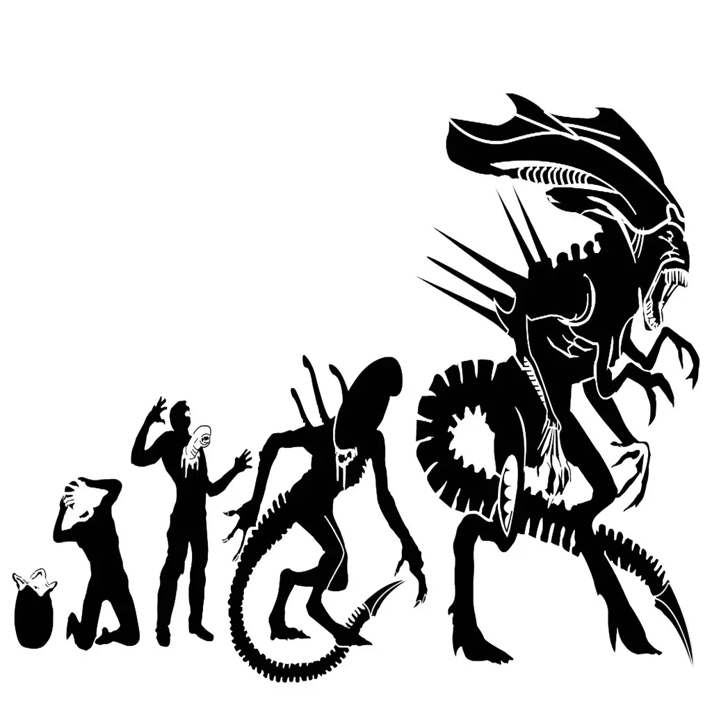Alien Evolution stencil | 3D models download | Creality Cloud