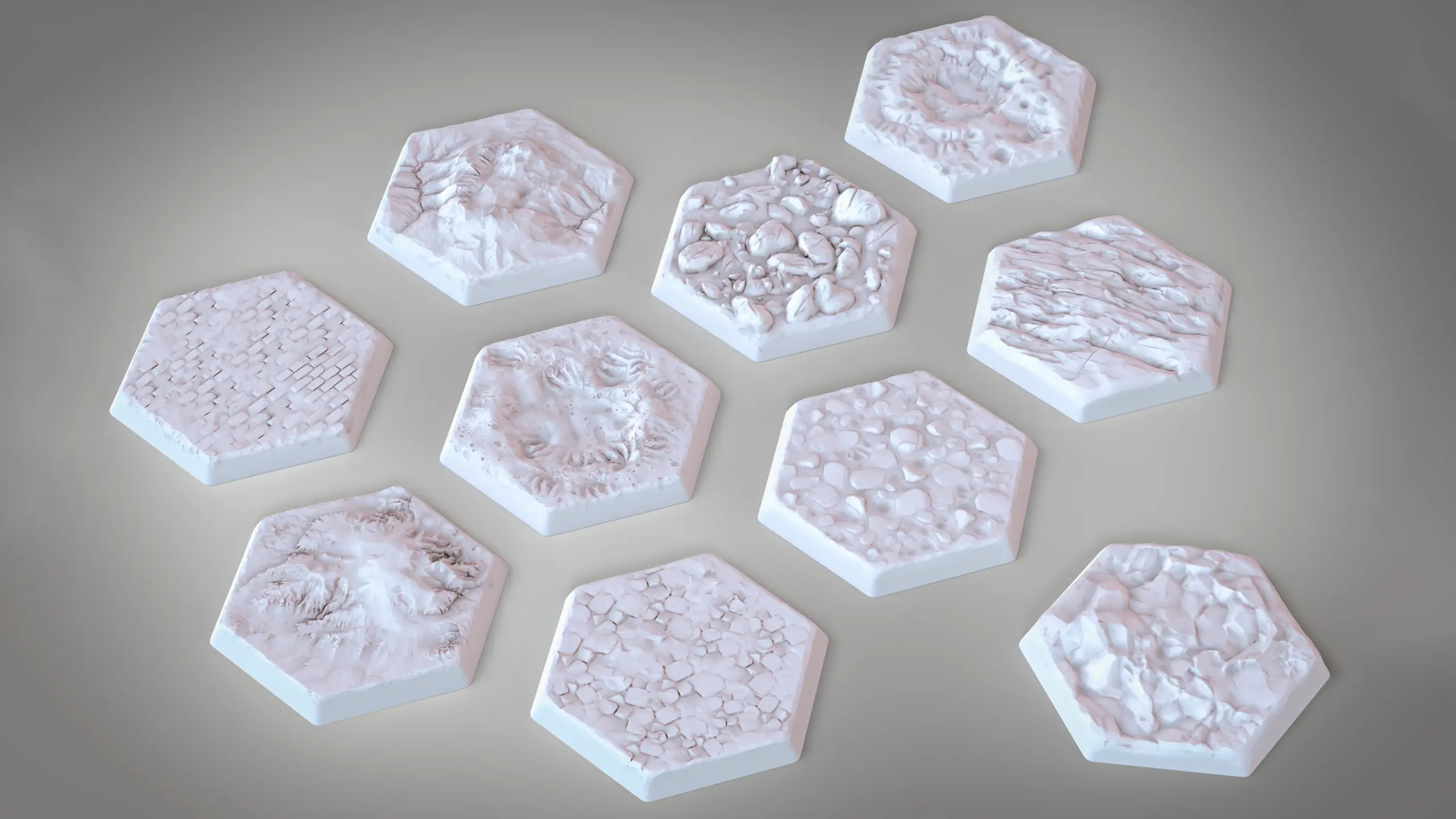 Miniature Games & Accessories STL Download - BATTLETECH HEX BASE PACKby ...