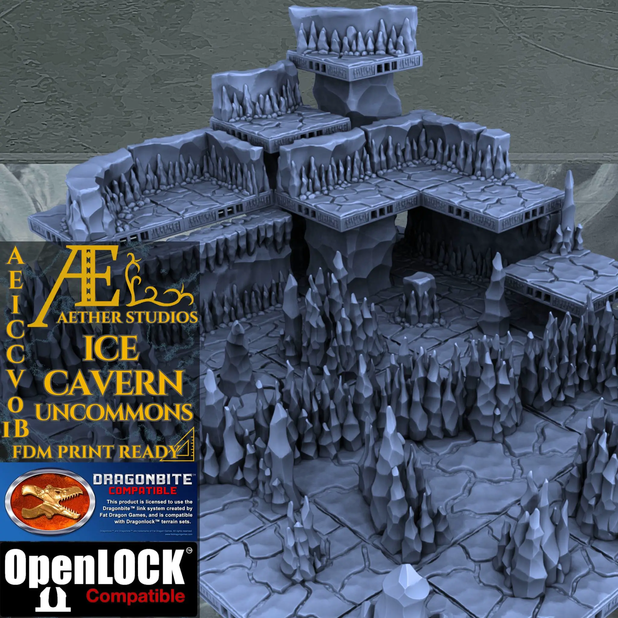 Props & Terrain STL Download - AEICCV01B - Ice Cavern Uncommonsby ...