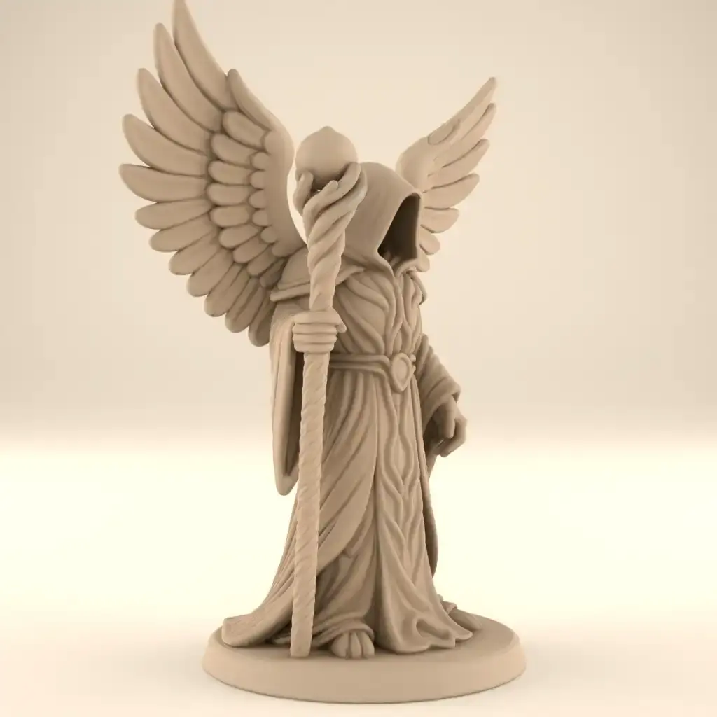 Characters & CreaturesSTL 다운로드 -Winged Hooded Archmage STL Fantasy 3D ...