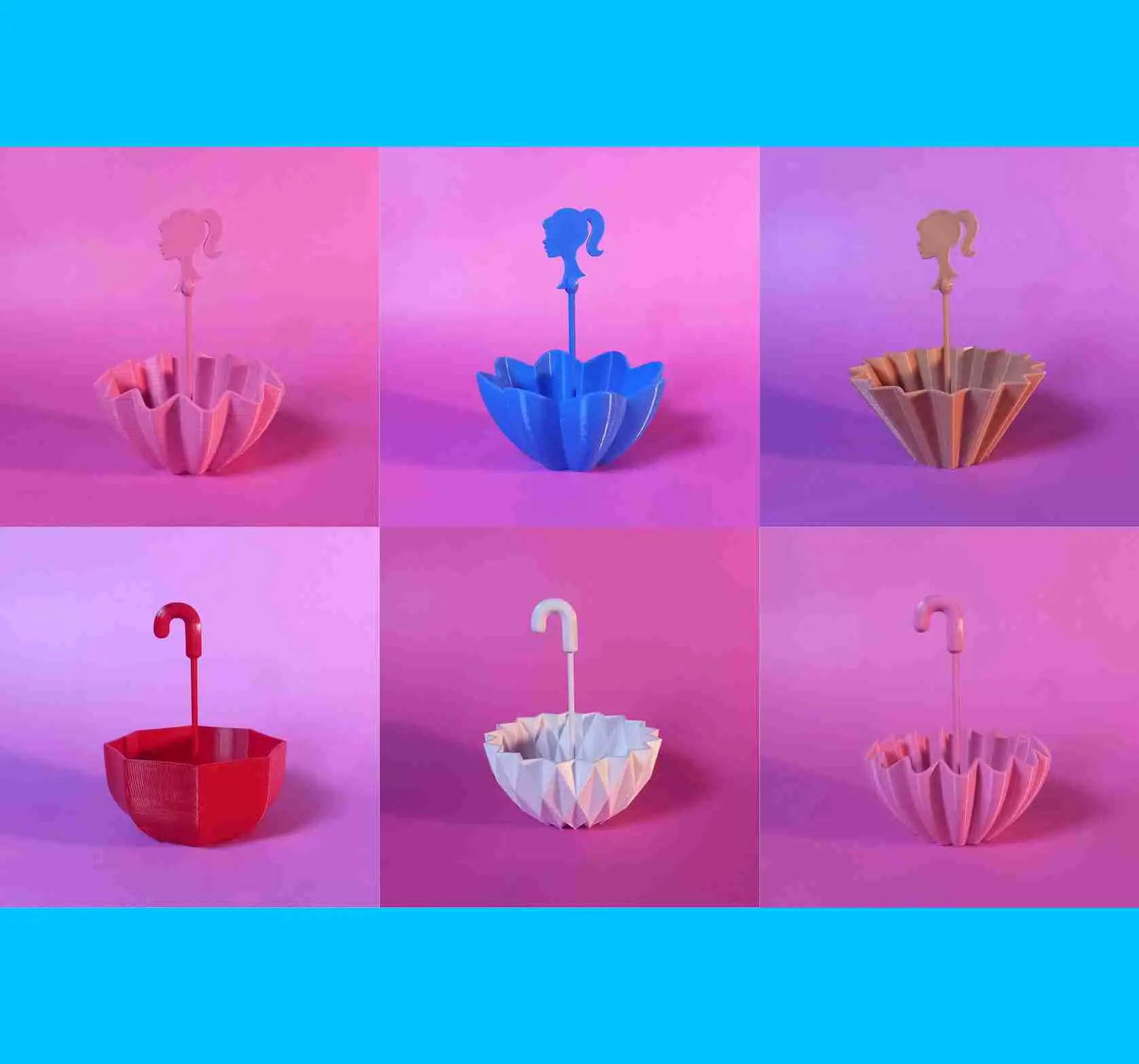Other STL Download - UMBRELLA DESIGN FLOWER POT / BARBIE JEWELRY BOXby ...