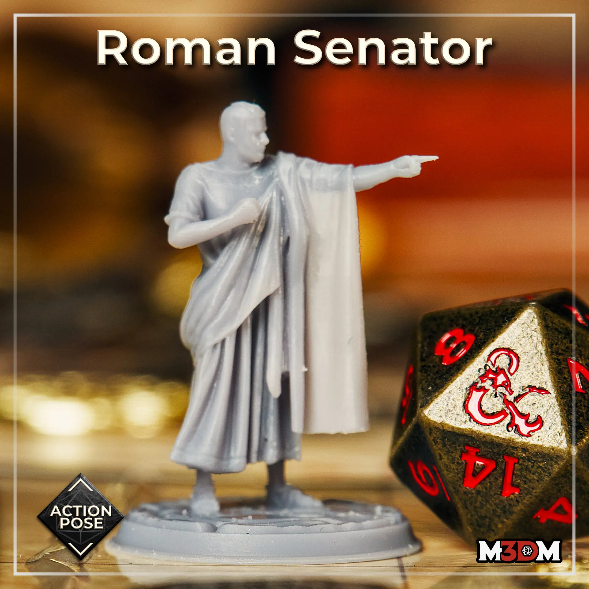 Characters & Creatures STL Download - Roman Senator (Action)by M3DM