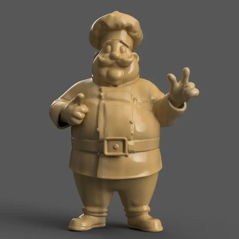 Sculptures & Artworks STL Download - Cute Chef 3D Model – STL for ...