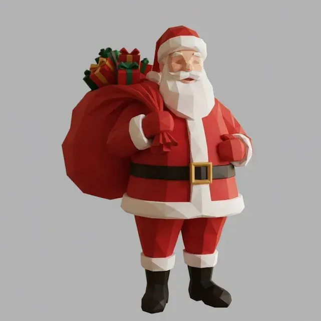 3D Printer Files | 3MF File | Santa Claus Low-poly | Creality Cloud