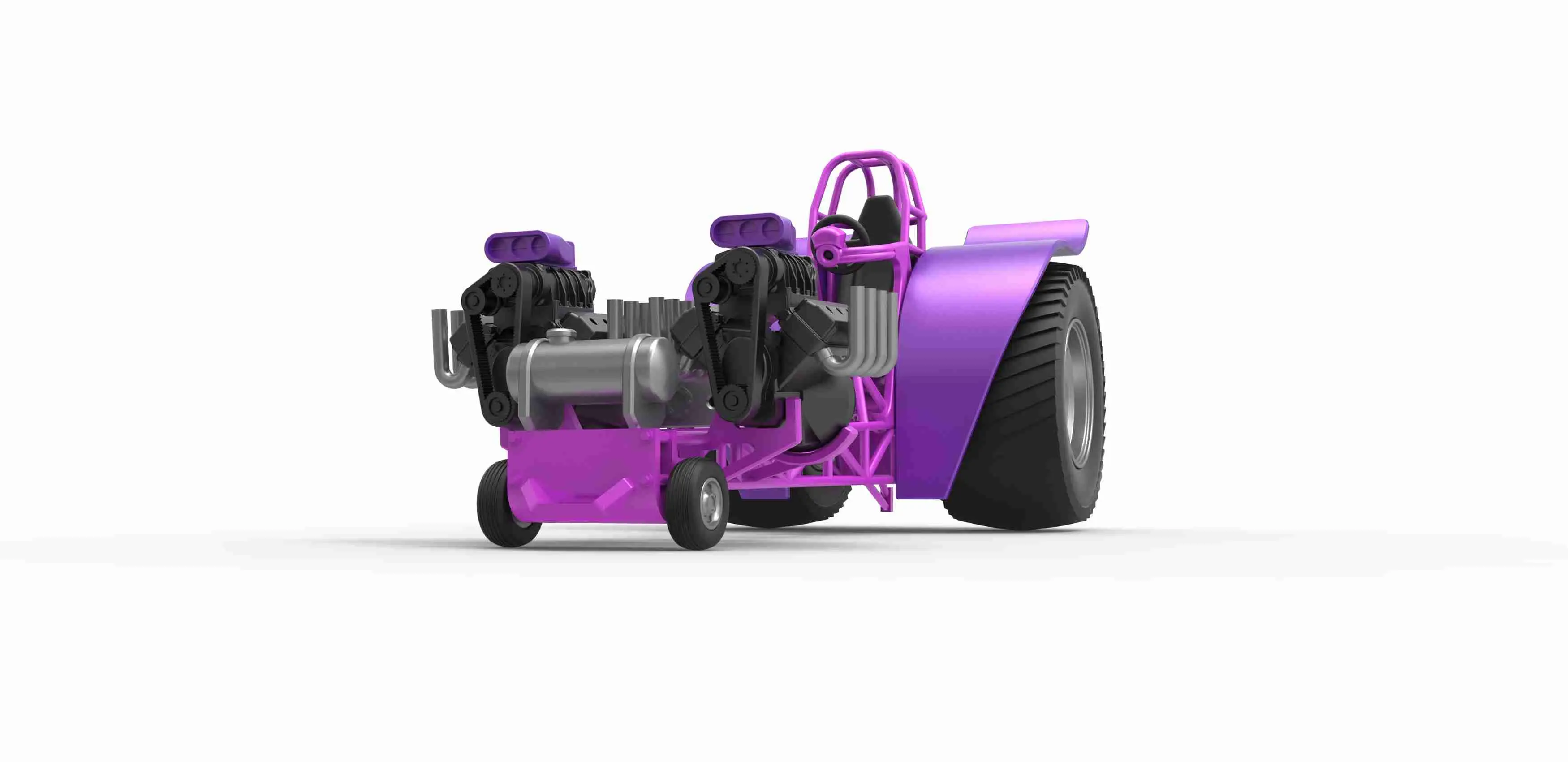 Pulling tractor with 2 engines V8 Version 2 Scale 1:25 | 3D models ...