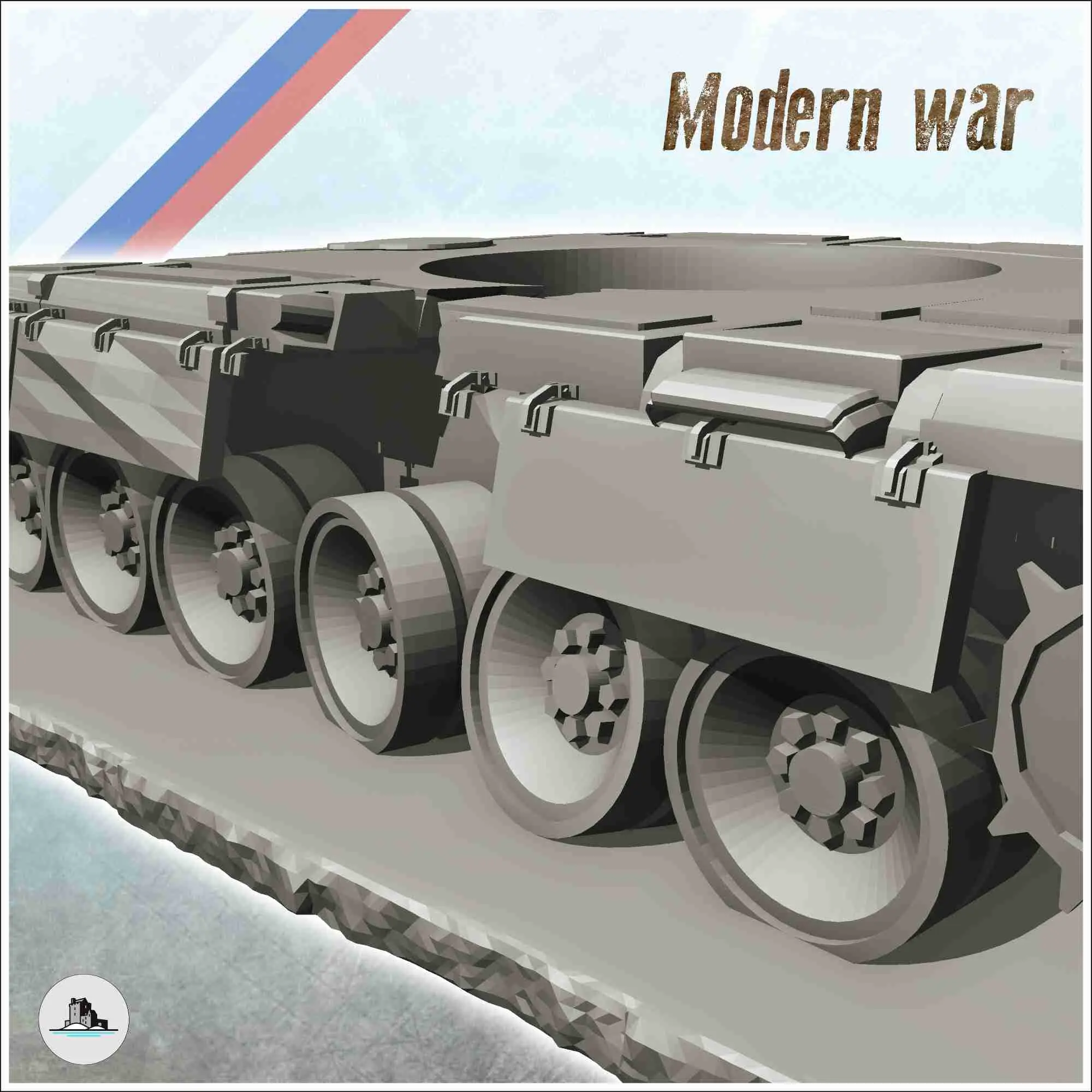 Destroyed Russian T-90 tank shell on modern road (5) - scene | 3D ...