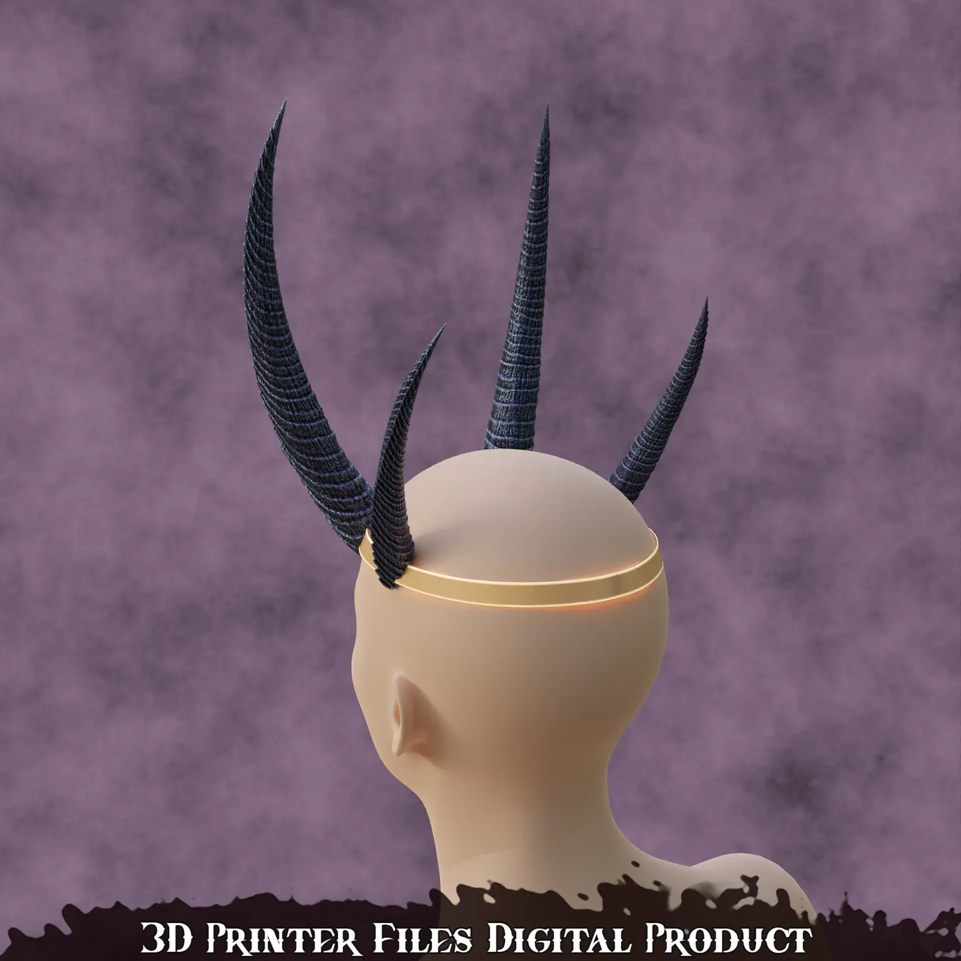 Cosplay STL Download - Mizora cosplay horns Baldurs Gate 3by Krotek-inc