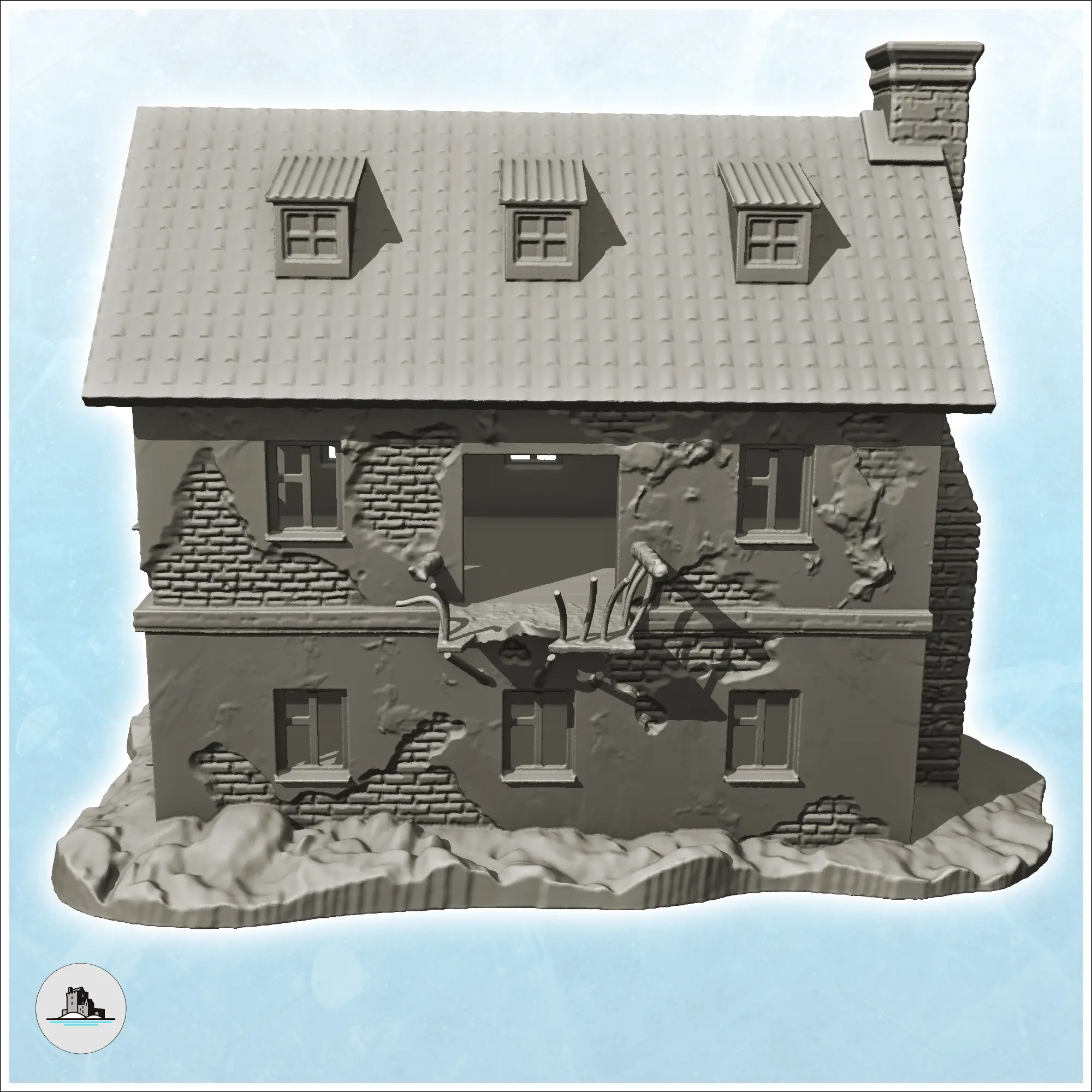 Other STL Download - House with floor - terrain WW2 scenery historical ...
